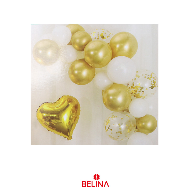 Set De Globos Color Oro - Belina Cotillón