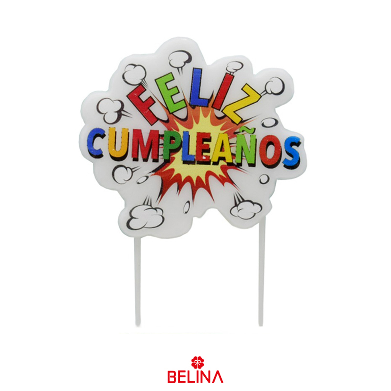Vela Feliz Cumpleaños Explosión 7x9cm– Belina Cotillón