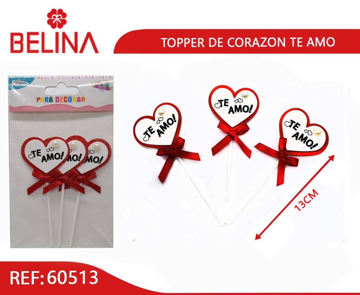 Topper corazòn love - Belina Cotillón