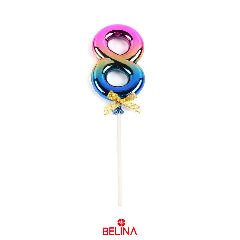 Topper número 8 multicolor – Belina Cotillón
