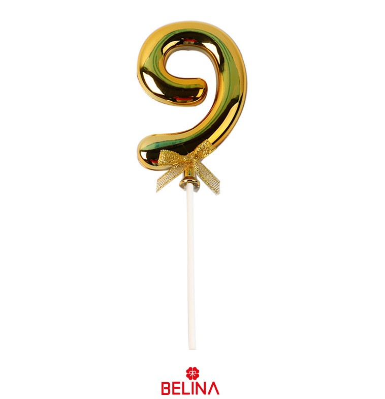 Topper numero 9 dorado - Belina Cotillon