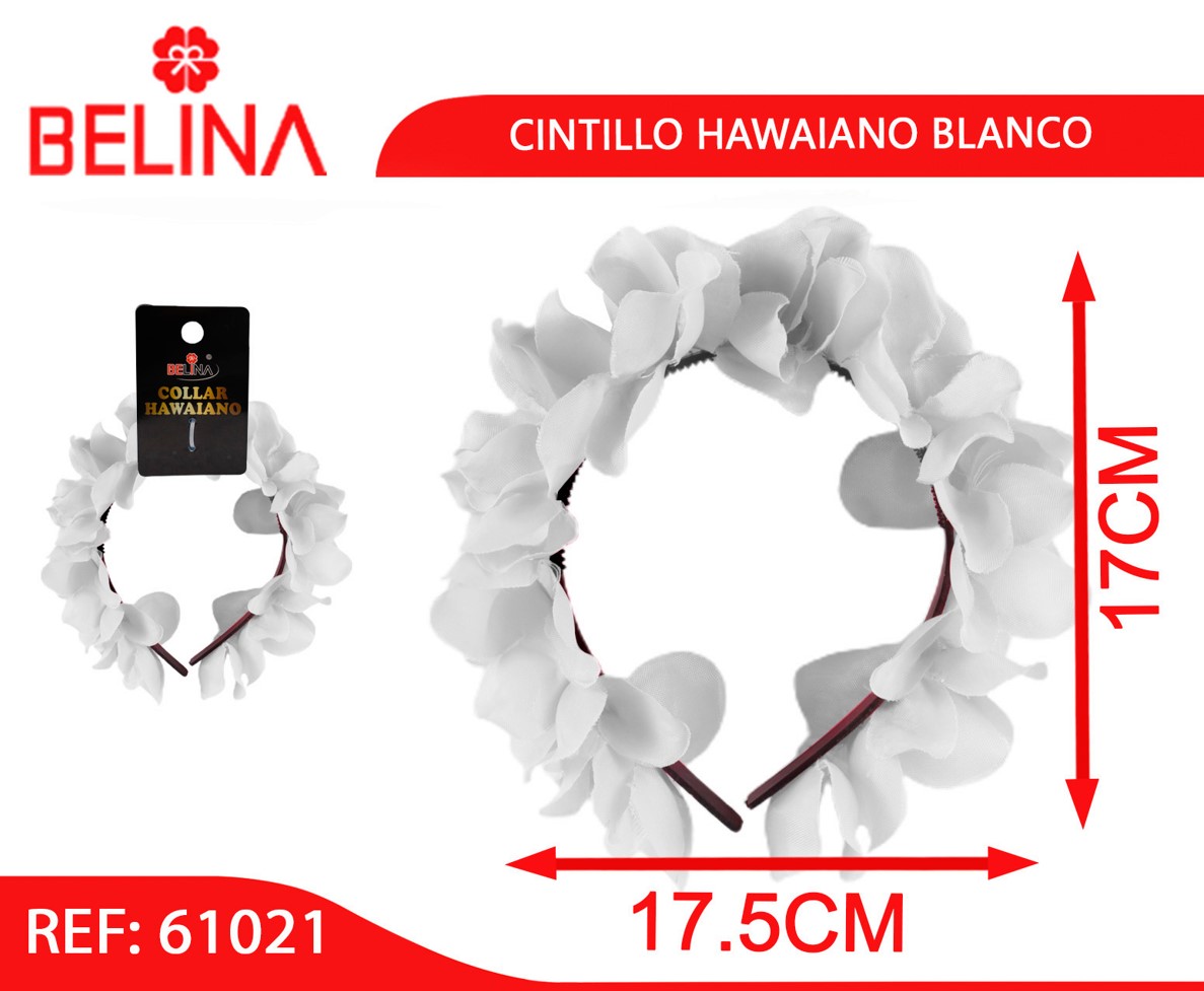 Cintillo hawaiano blanco - Belina Cotillón