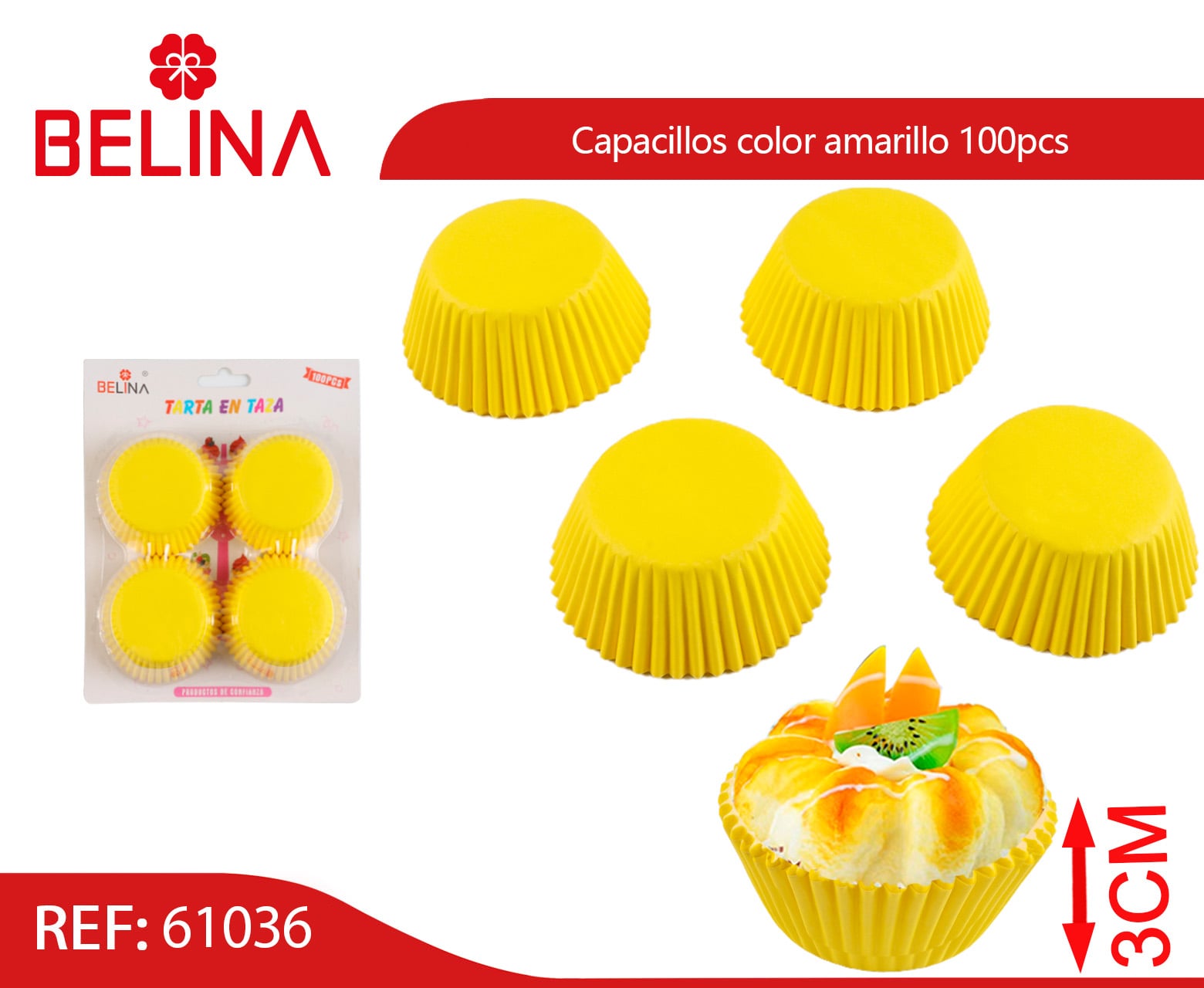 Capacillos color amarillo - Belina Cotillón