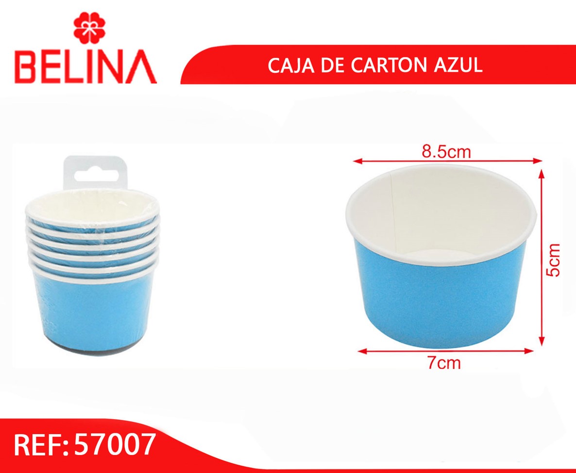 Recipiente De Carton Azul 6pcs - Belina Cotillón