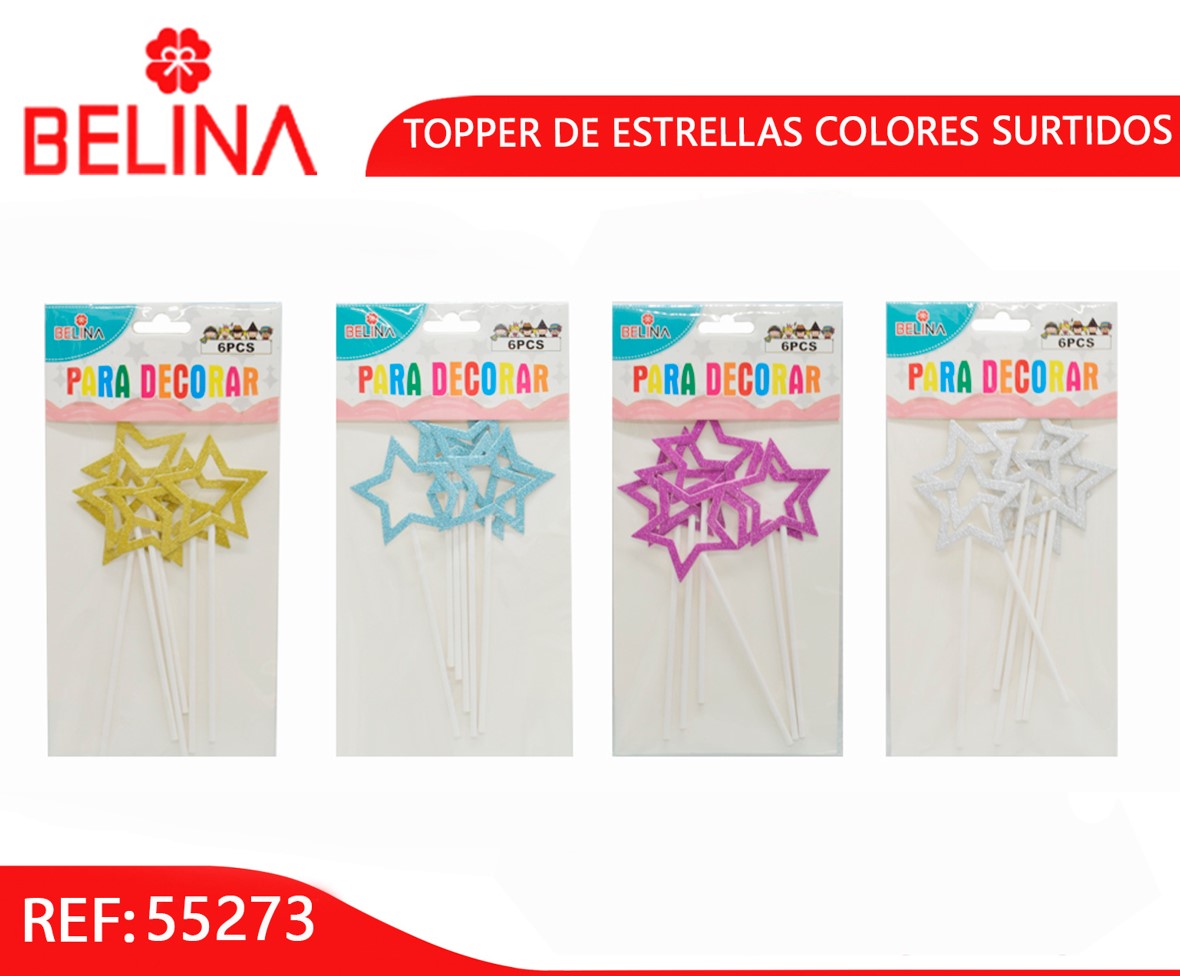 Topper Para Torta Estrellas - Belina Cotillón