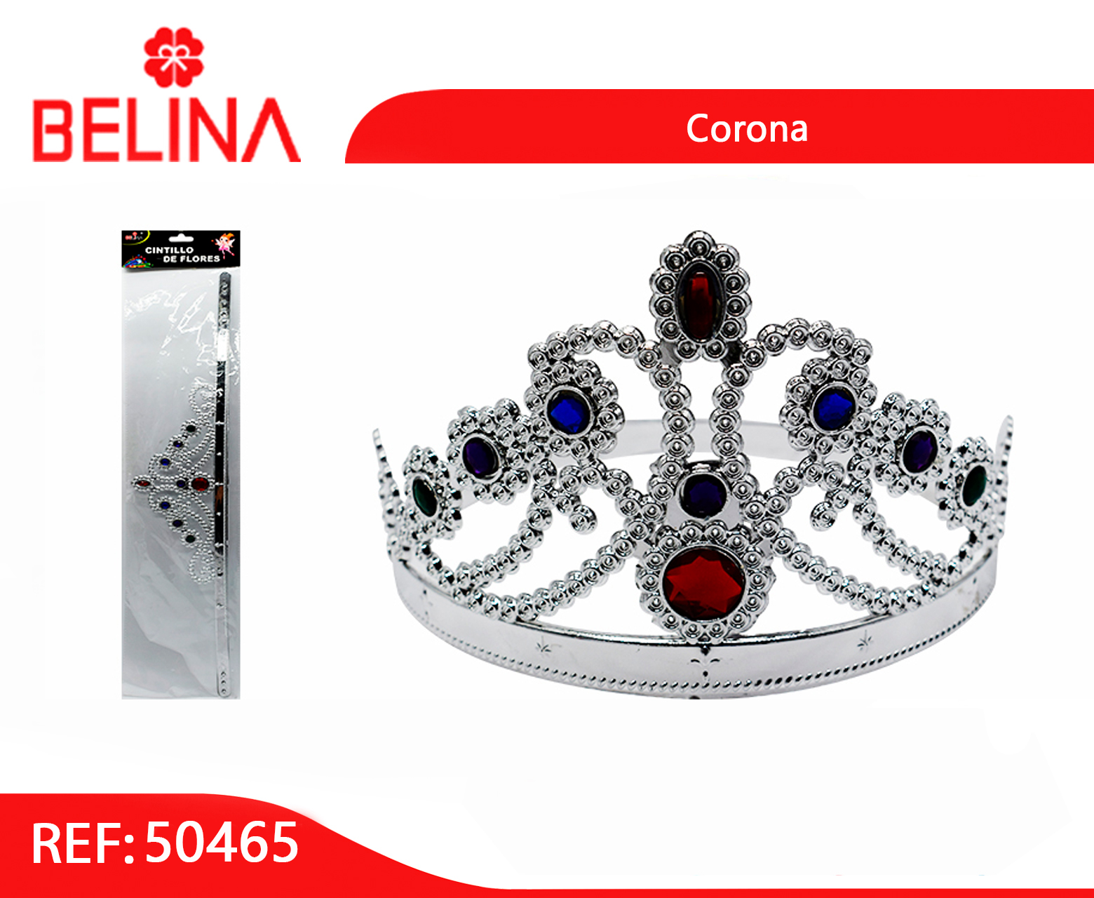 Tiara De Plastico Plata - Belina Cotillón