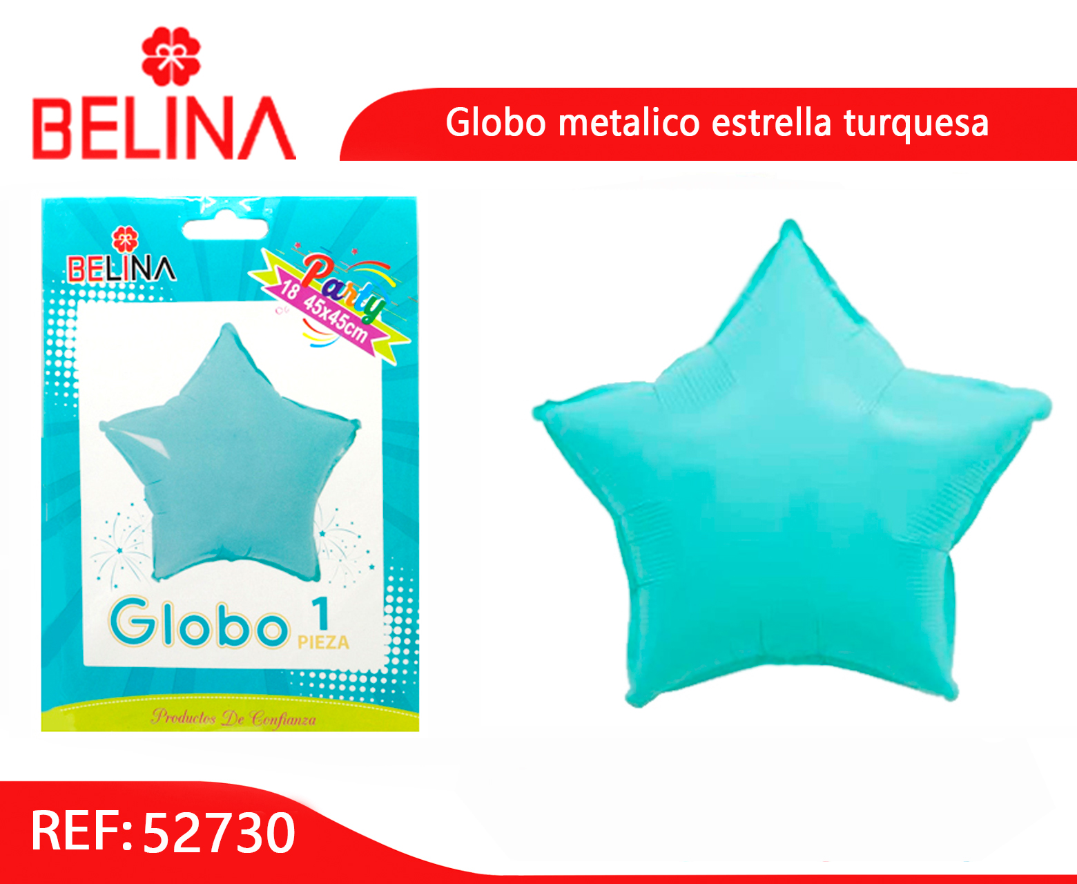 Globo Estrella Turquesa - Belina Cotillón