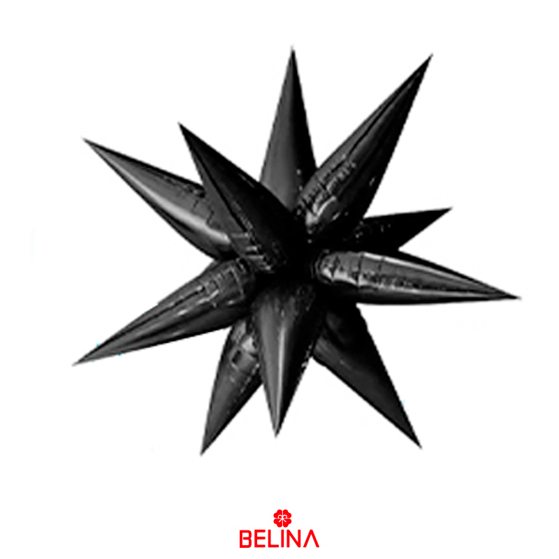Globo metálico de estrella explosión roja - Belina Cotillon