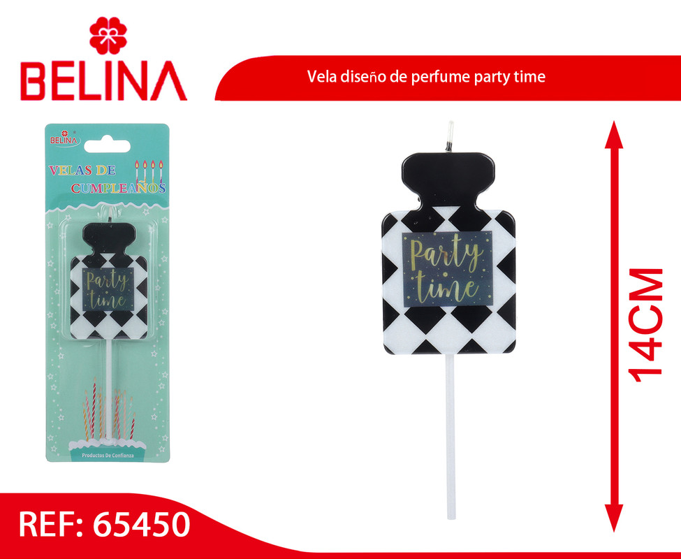Vela diseño de perfume party time - Belina Cotillón