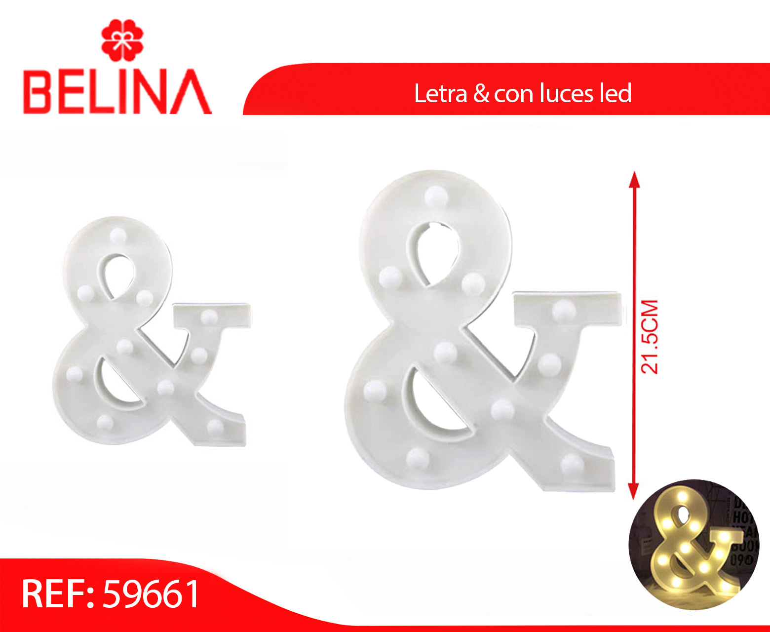 Letra & Con Luz Led - Belina Cotillón