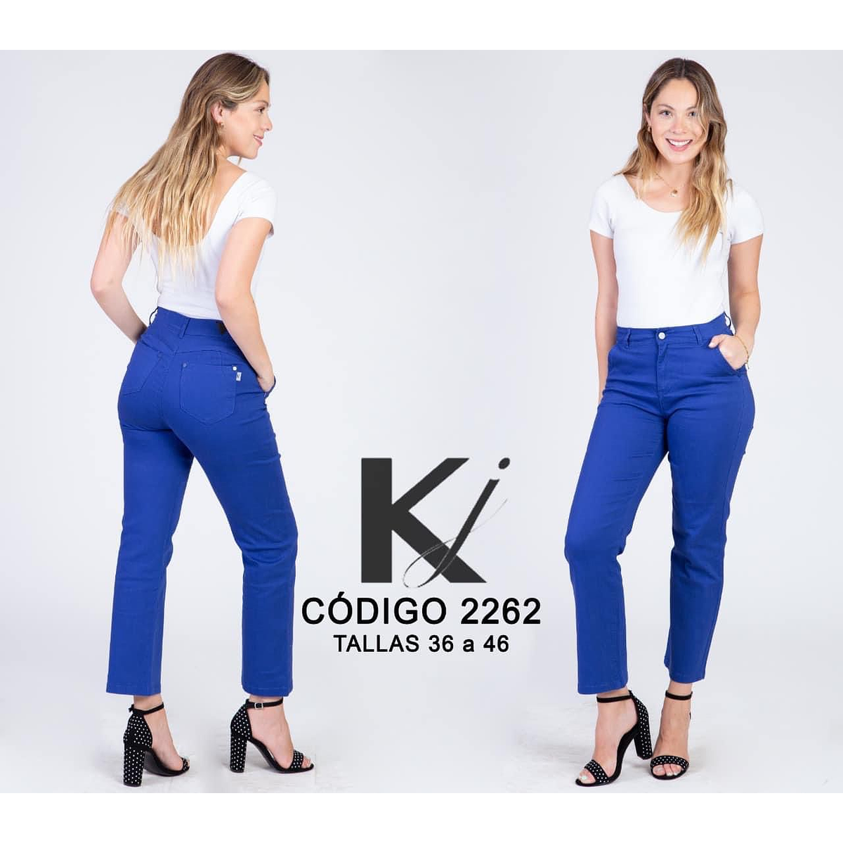 Jeans KJ 2262 recto azul rey con bolsillos