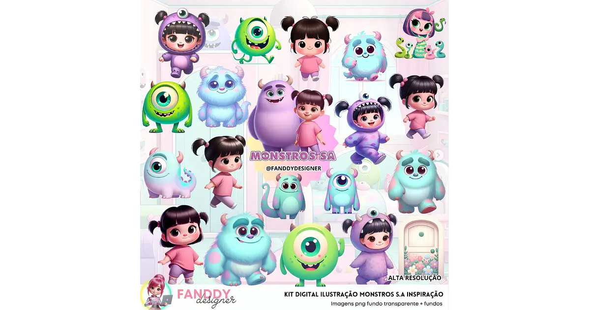 Kit Digital Monstros Sa Cute (Fanddy)