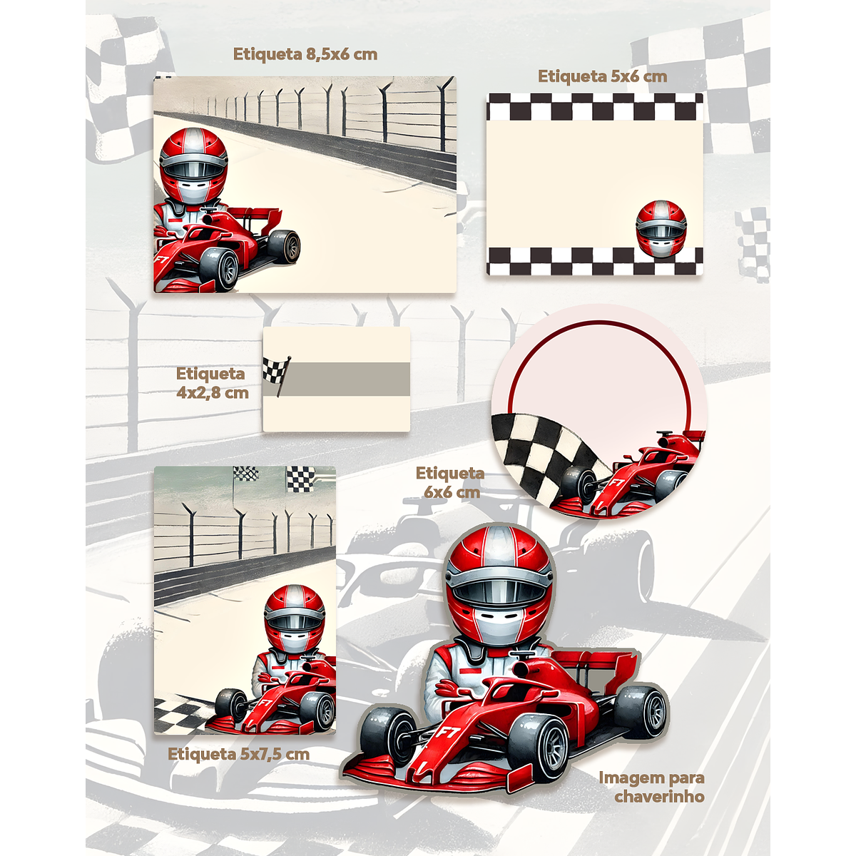 Arquivo Etiqueta Escolar Formula 1 - DUO