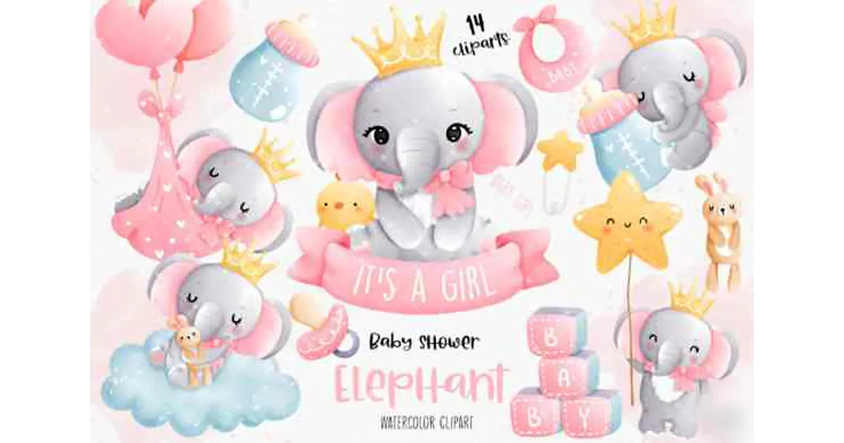 Arquivo Kit Digital Elefantinha Baby - CHONNIE ART