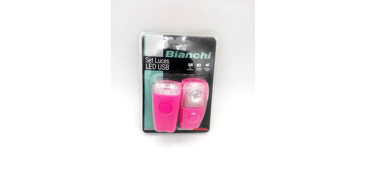 SET LUCES BIANCHI JY-378 RECARGABLE USB PINK BIANCHI