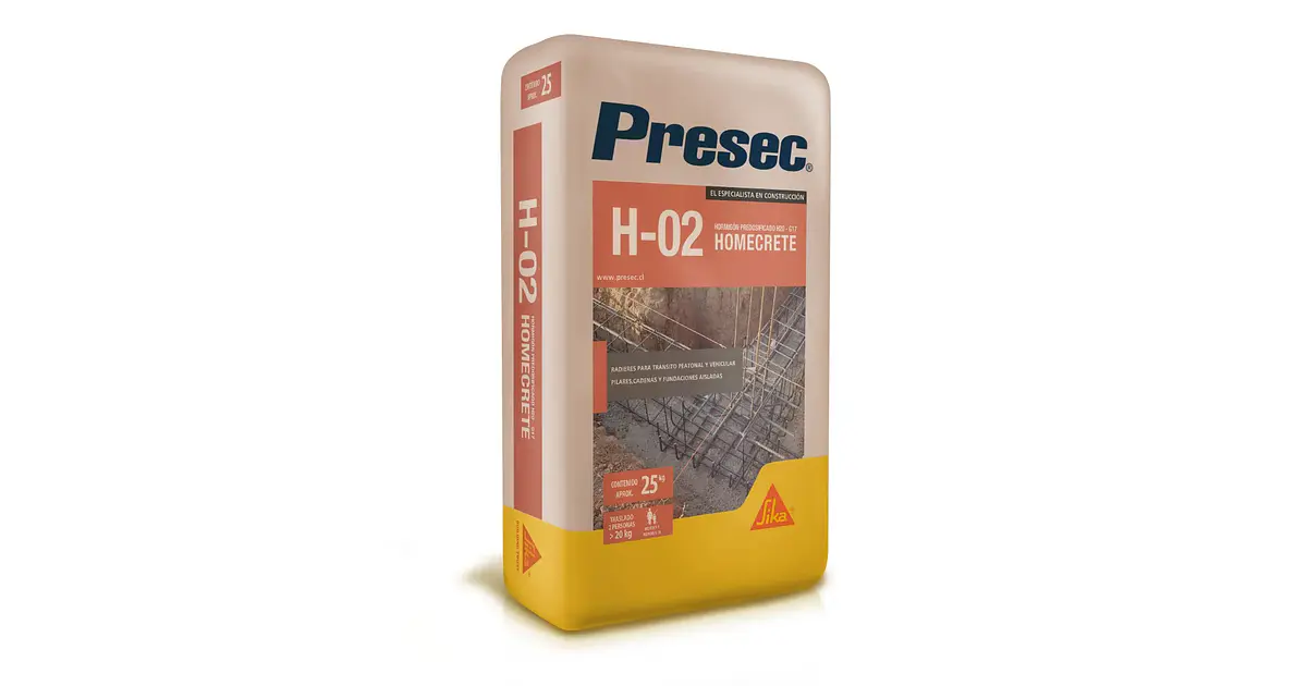 Mortero Hormigón Preparado H20 Presec H02