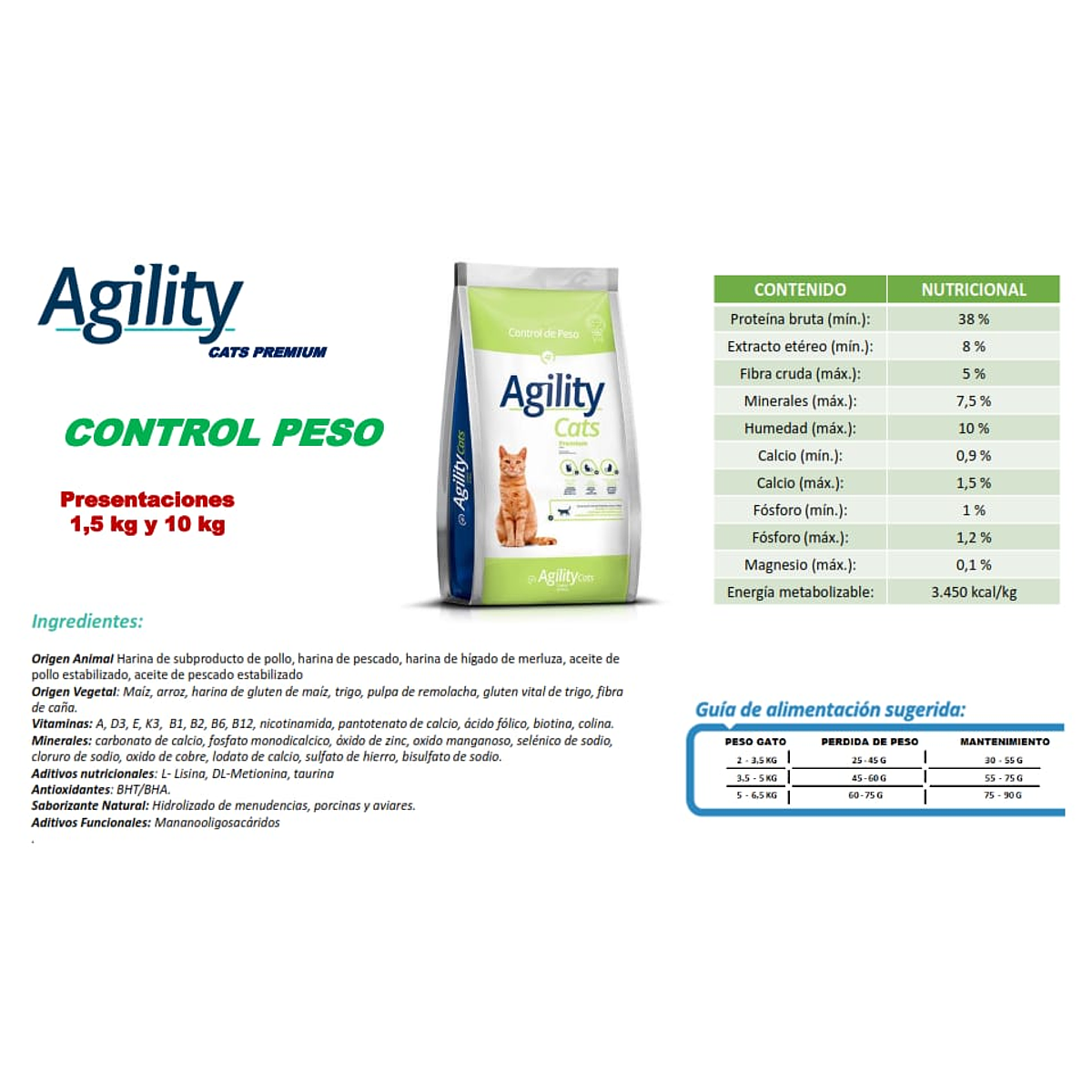 Agility Gato Adulto Control Peso 10K | Bio Pet Shop -Tienda para Mascotas