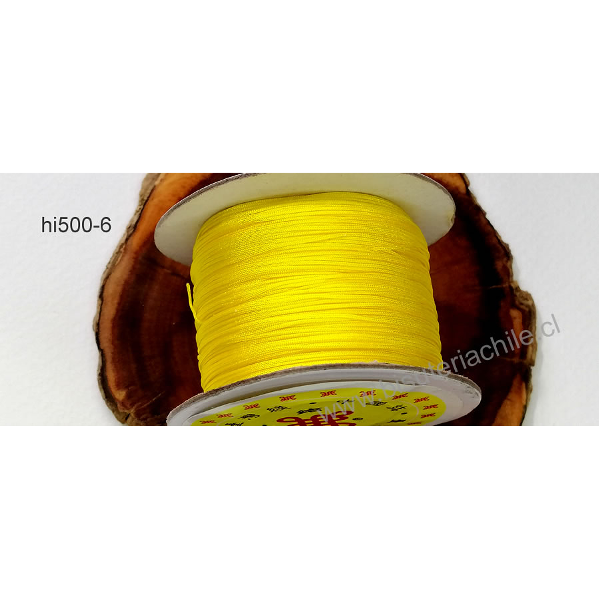 Hilos, Hilo chino color amarillo, 0,5 mm ancho, rollo 150 me