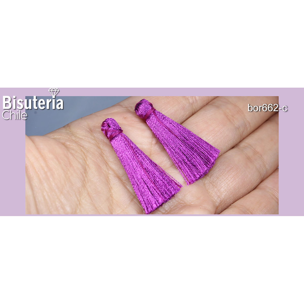Borla de hilo de seda chica , color obispo 3,5 cm de larg...