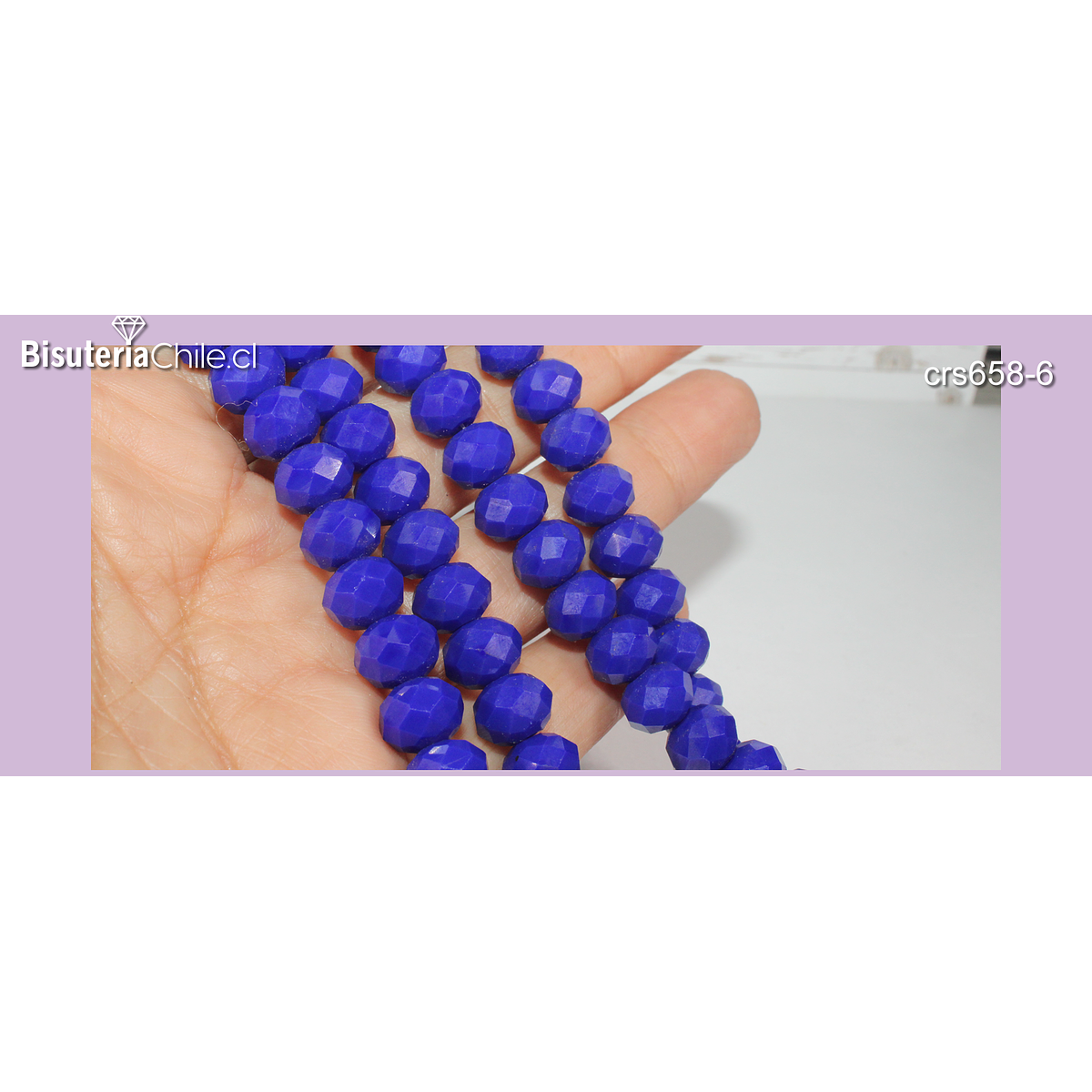 Cristal 10 x 8 mm, color azul, set de 20 unidades