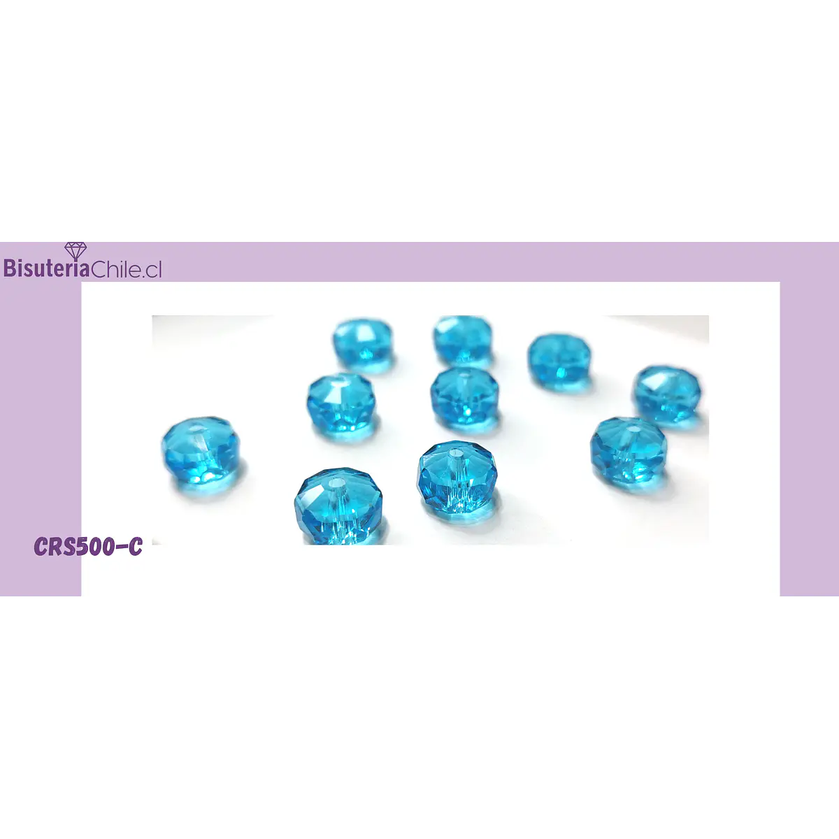 Cristal rondell facetado color calipso, corte original, 1...