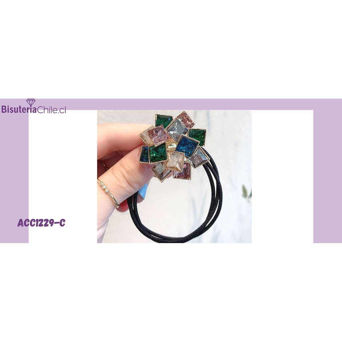 Cole para el cabello con aplicación de cristales, aplicacion