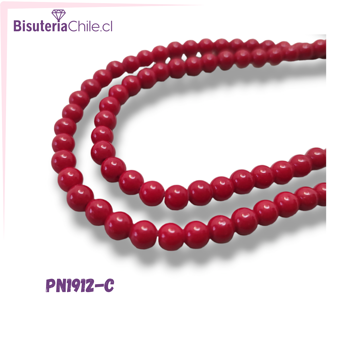 Jade rojo de 6 mm, tira de 68 piedras aprox