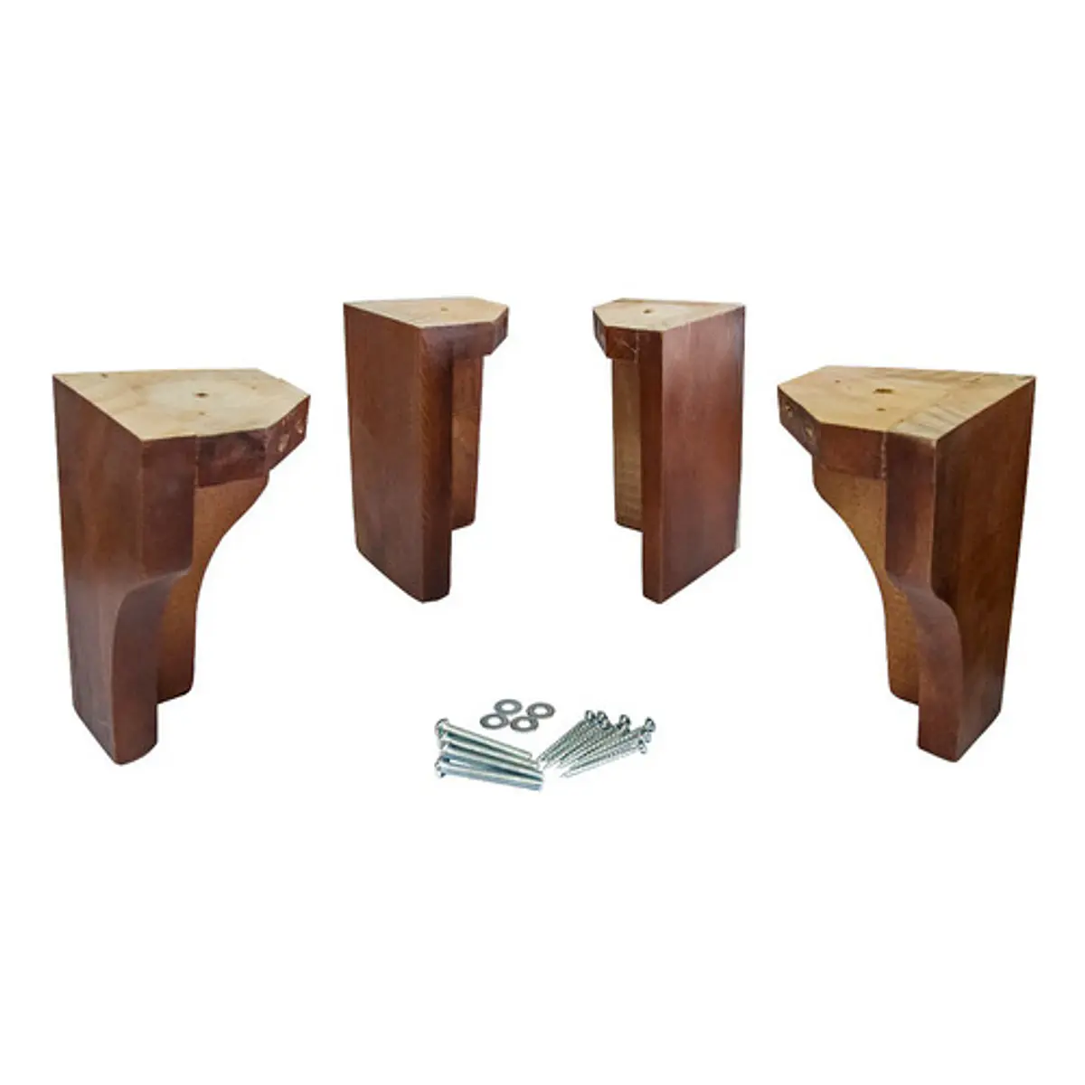 Patas Para Camas Europea Curvo Flex - Cic. Kit 4 Patas Caoba