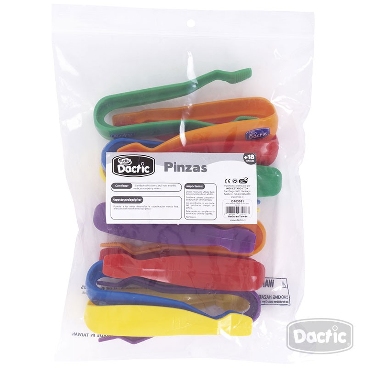 PINZA PLÁSTICA 12 UNIDADES