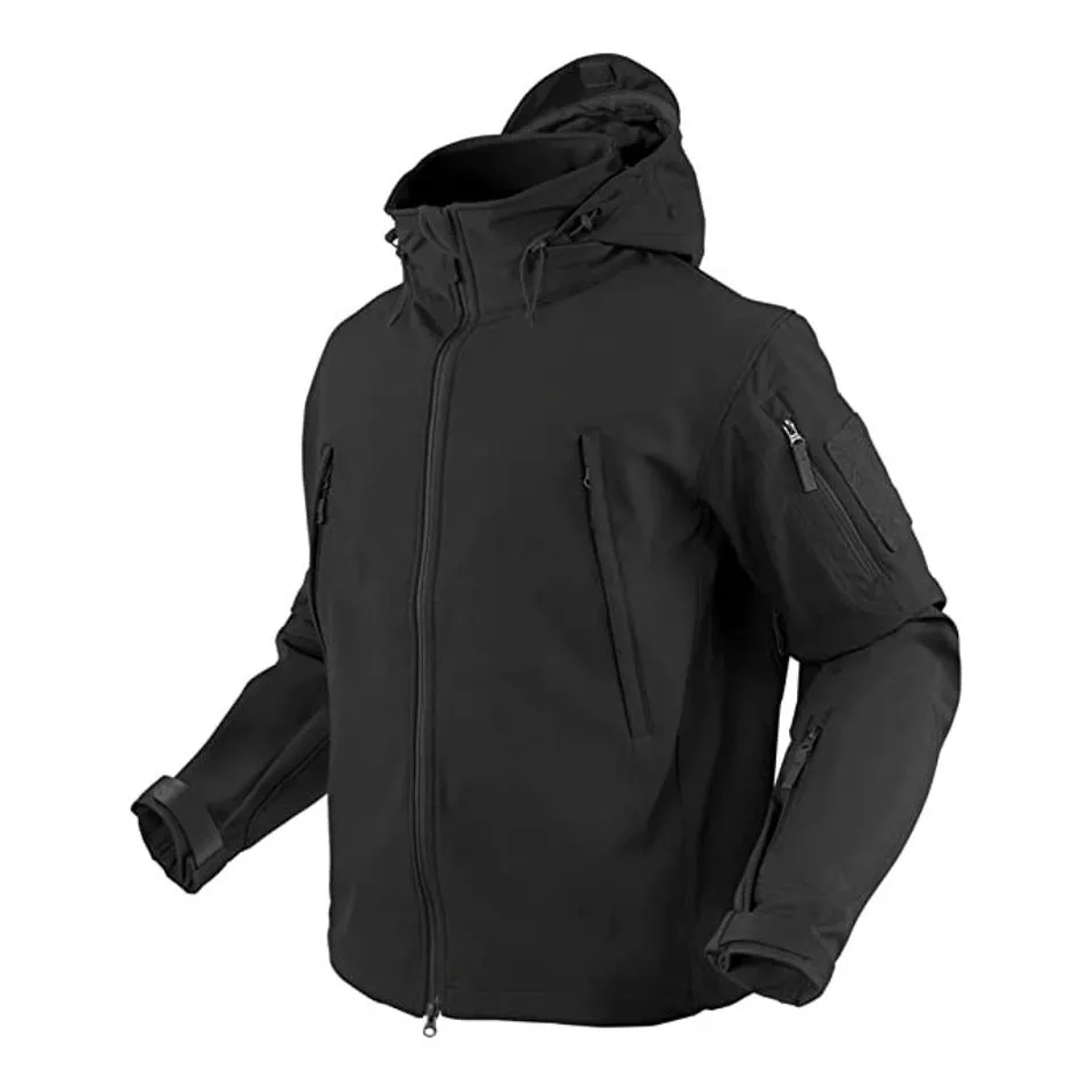 Chaqueta Softshell Táctica con gorro oculto en bolsillo del