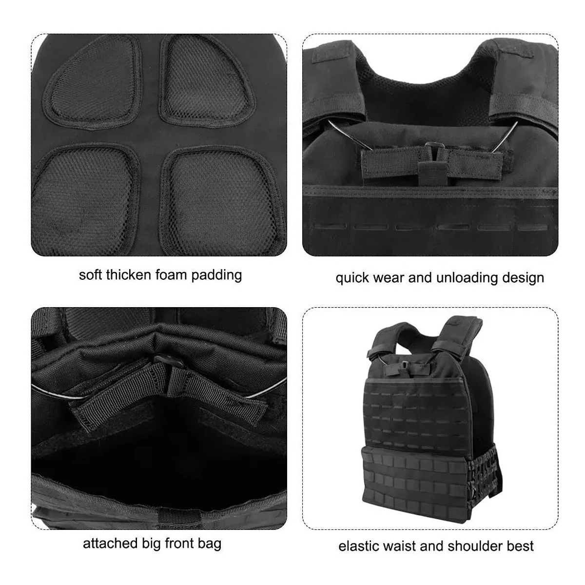 Chaleco Táctico mod. Tac Tec Corte Laser MOLLE Porta Placas