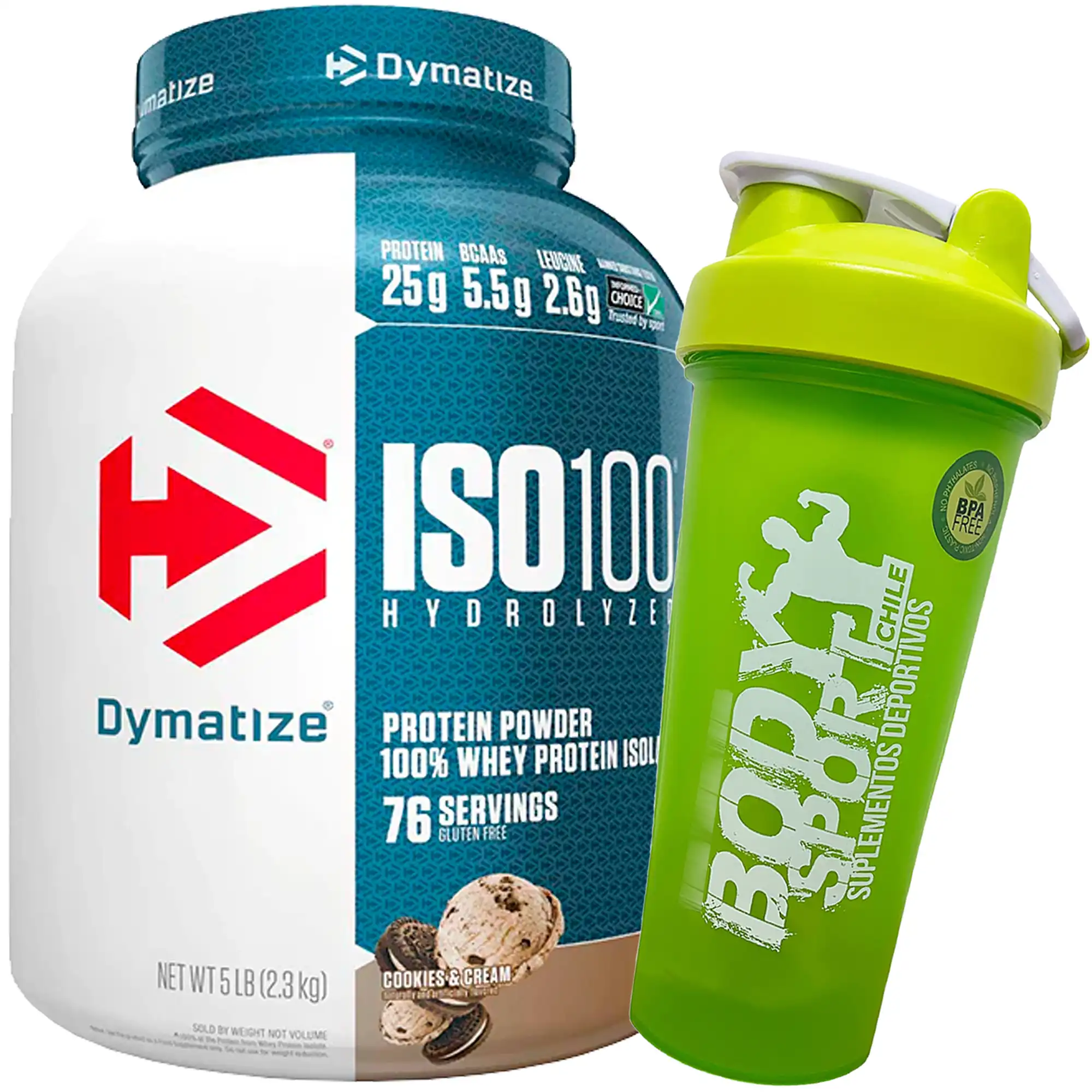 ISO100 PROTEINA HIDROLIZADA DYMATIZE 5 LBS + SHAKER