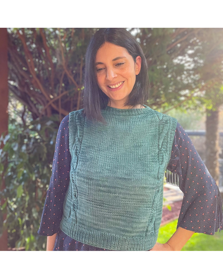 Retro Vibe Vest - Knitting Pattern in Spanish