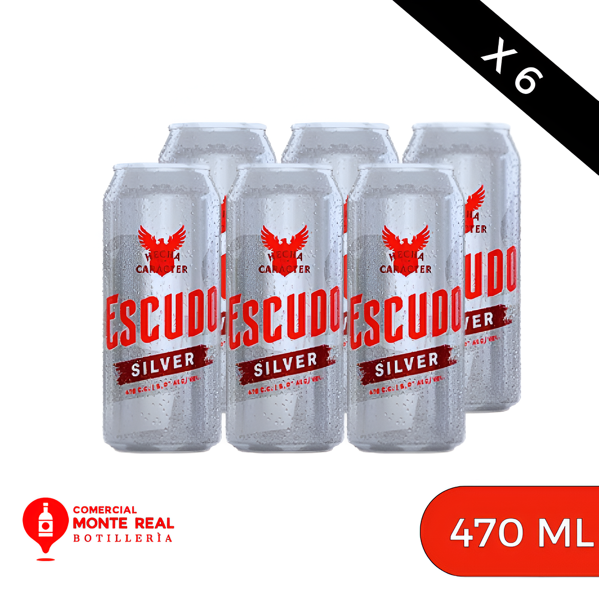 Cerveza Escudo Silver 470 cc (6 Unidades)