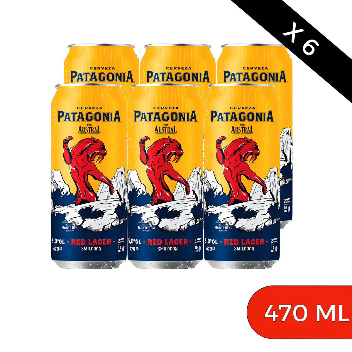 Cerveza Patagonia Austral Red Lager 470 cc (6 Unidades)