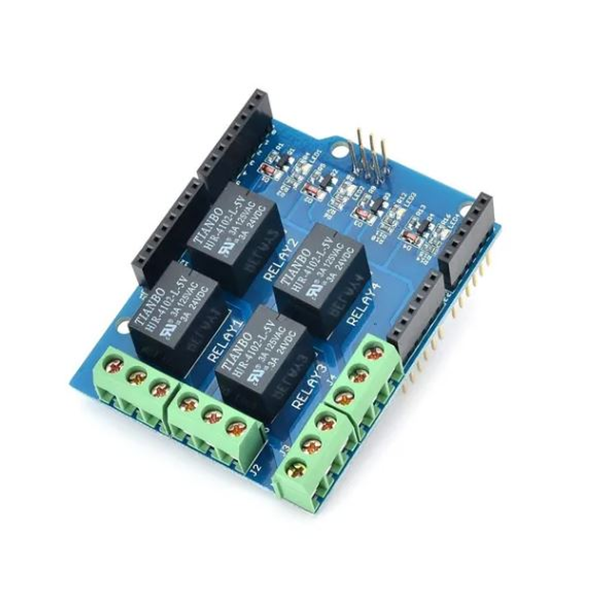 RELE ARDUINO UNO - SHIELD 4 CANALES 4CH RELÉ CON BORNERAS