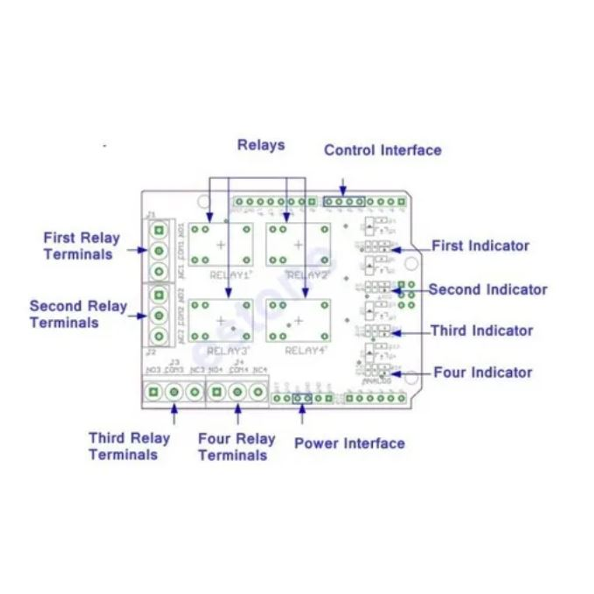RELE ARDUINO UNO - SHIELD 4 CANALES 4CH RELÉ CON BORNERAS