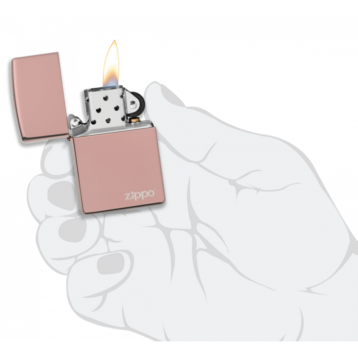 Zippo Classic High Polish Rose Gold Zippo Logo