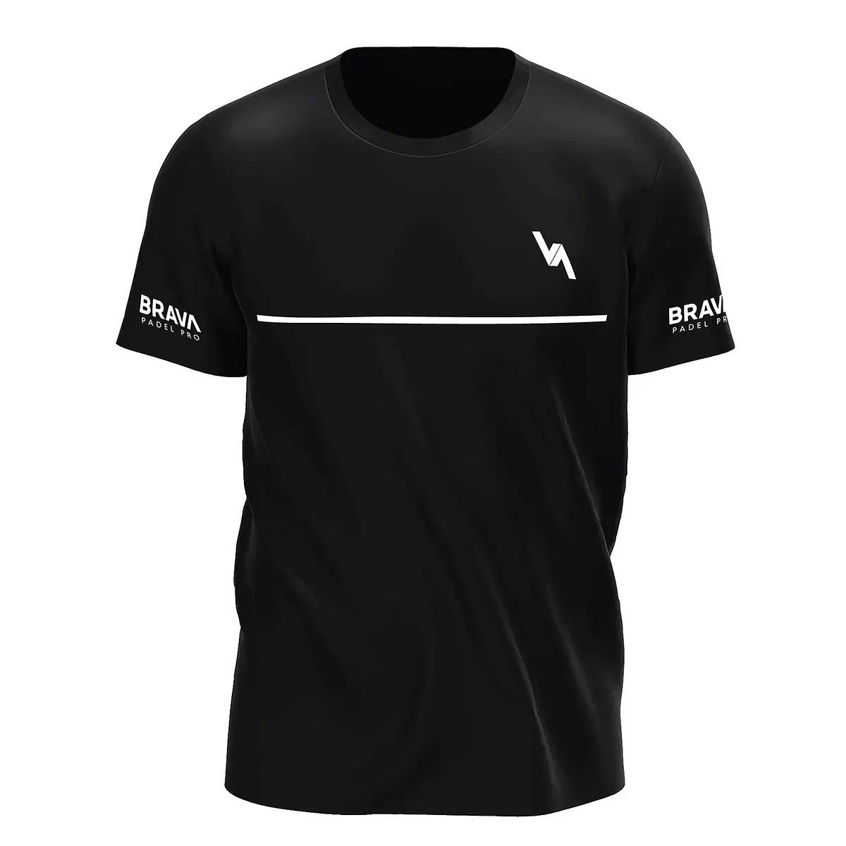 POLERA DRYFIT PARA PADEL NEGRA HOMBRE BRAVA ONE