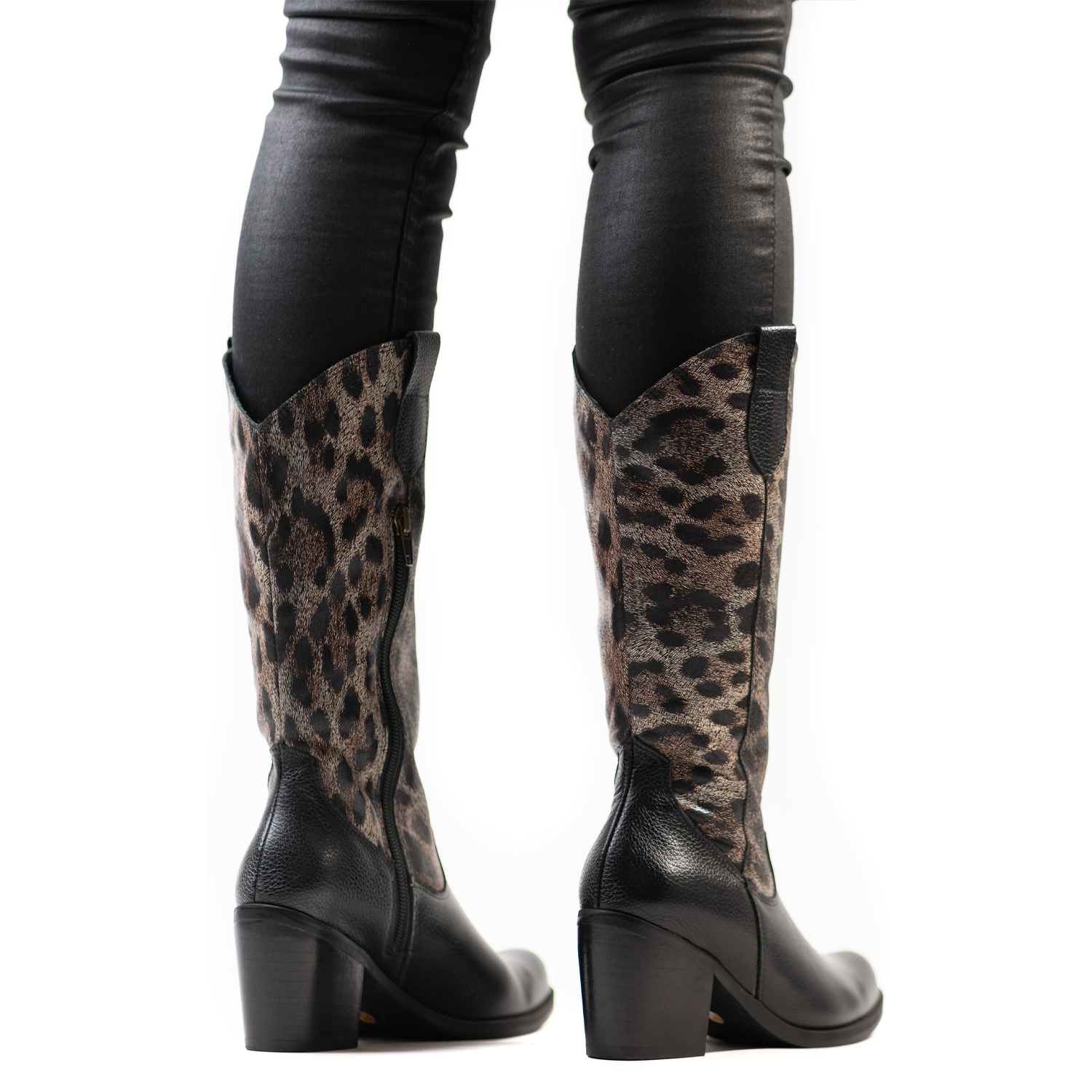 Zapatos Botas Mujer negro Calzado Cuero Burano