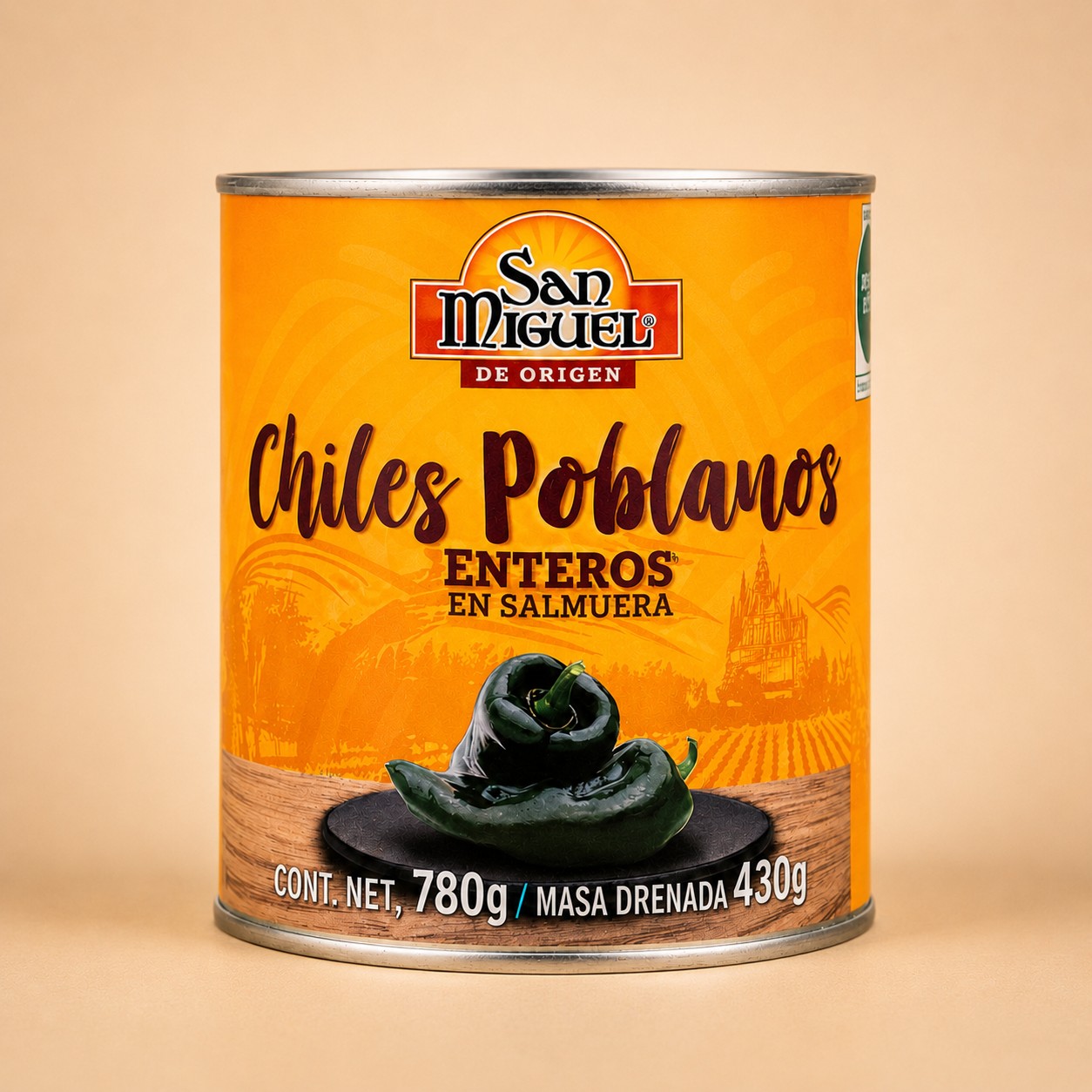 San Miguel Whole Poblano Peppers 780g