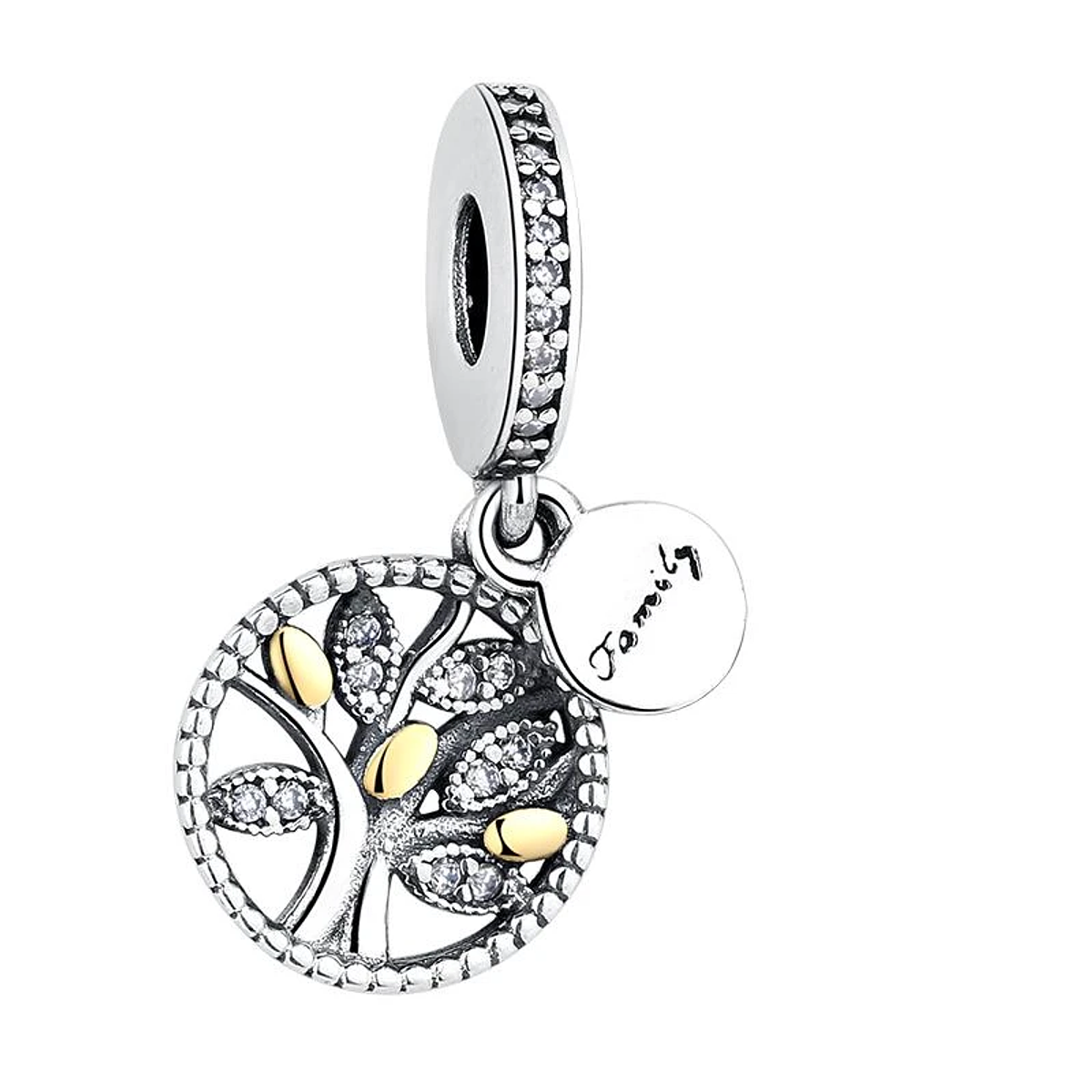 Family Tree Charms Colgante Gold Plata 925
