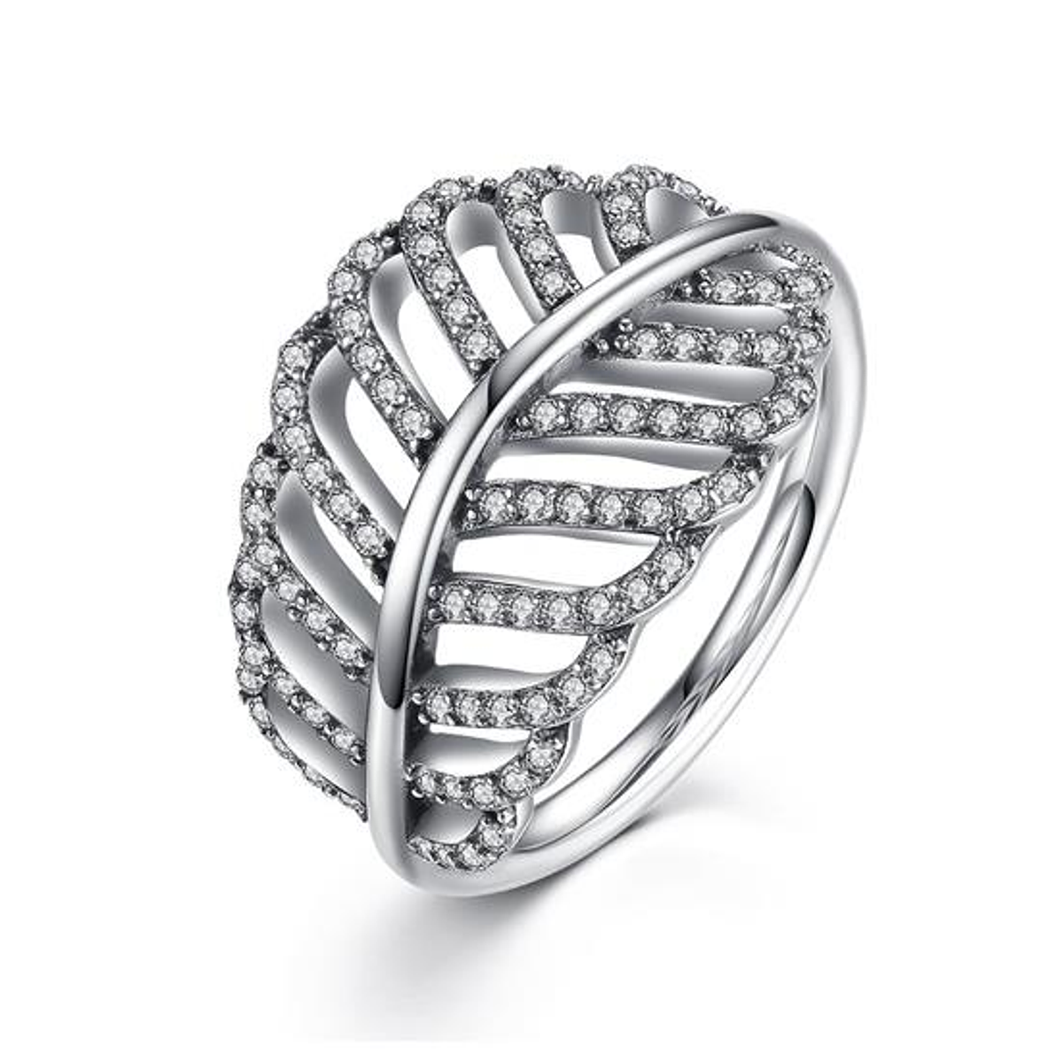 Anillo Plata 925 Hoja grande Nº8