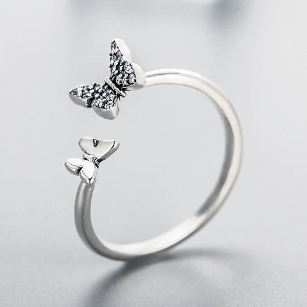 Anillo Plata 925 Mariposas Ajustable