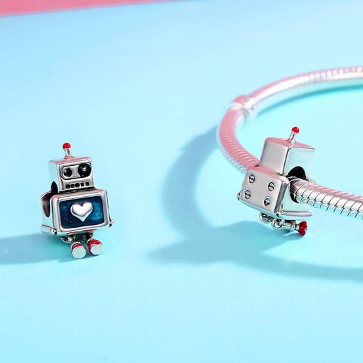 Robot Charm Colgante Plata 925