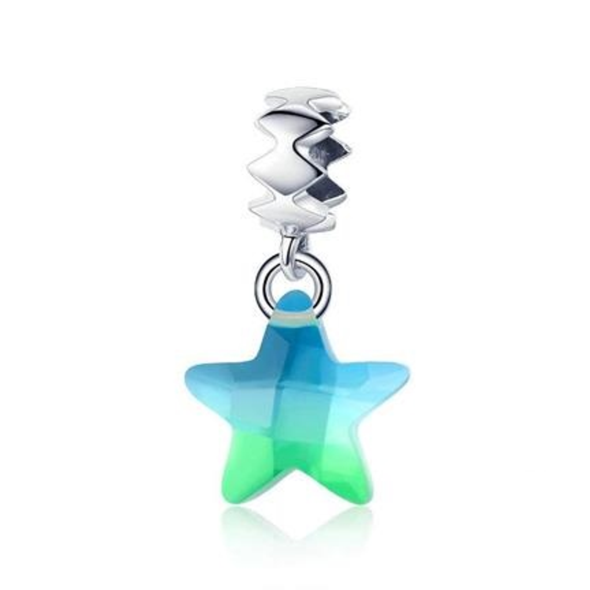Estrella de Cristal Charm Colgante Plata 925