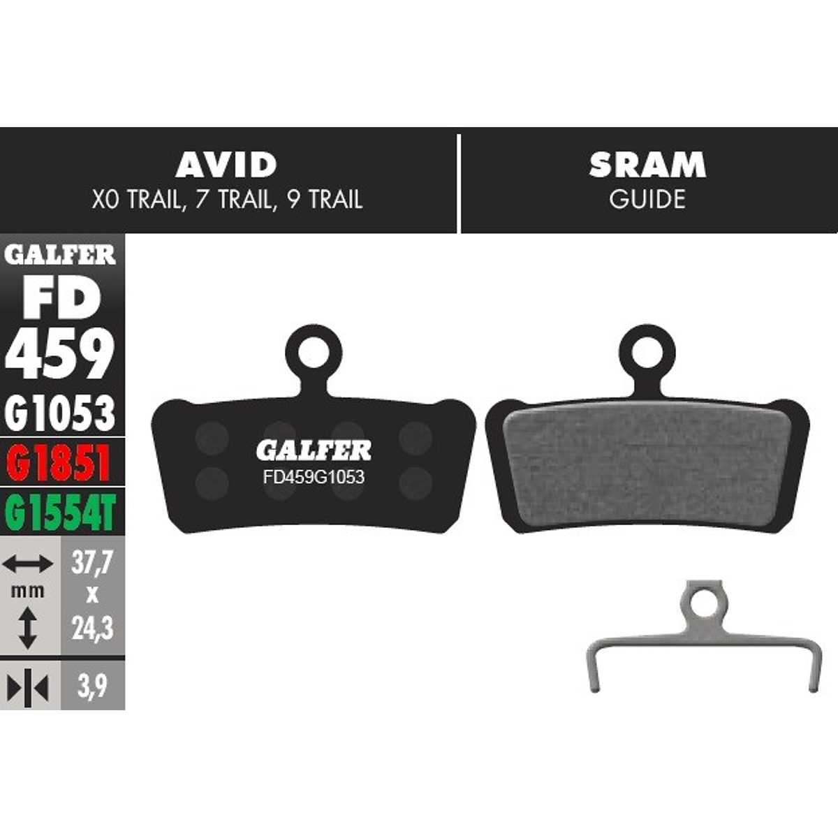 Galfer Pastillas Sram Guide R, RS, RSC, Ultimate, G2 - Stand