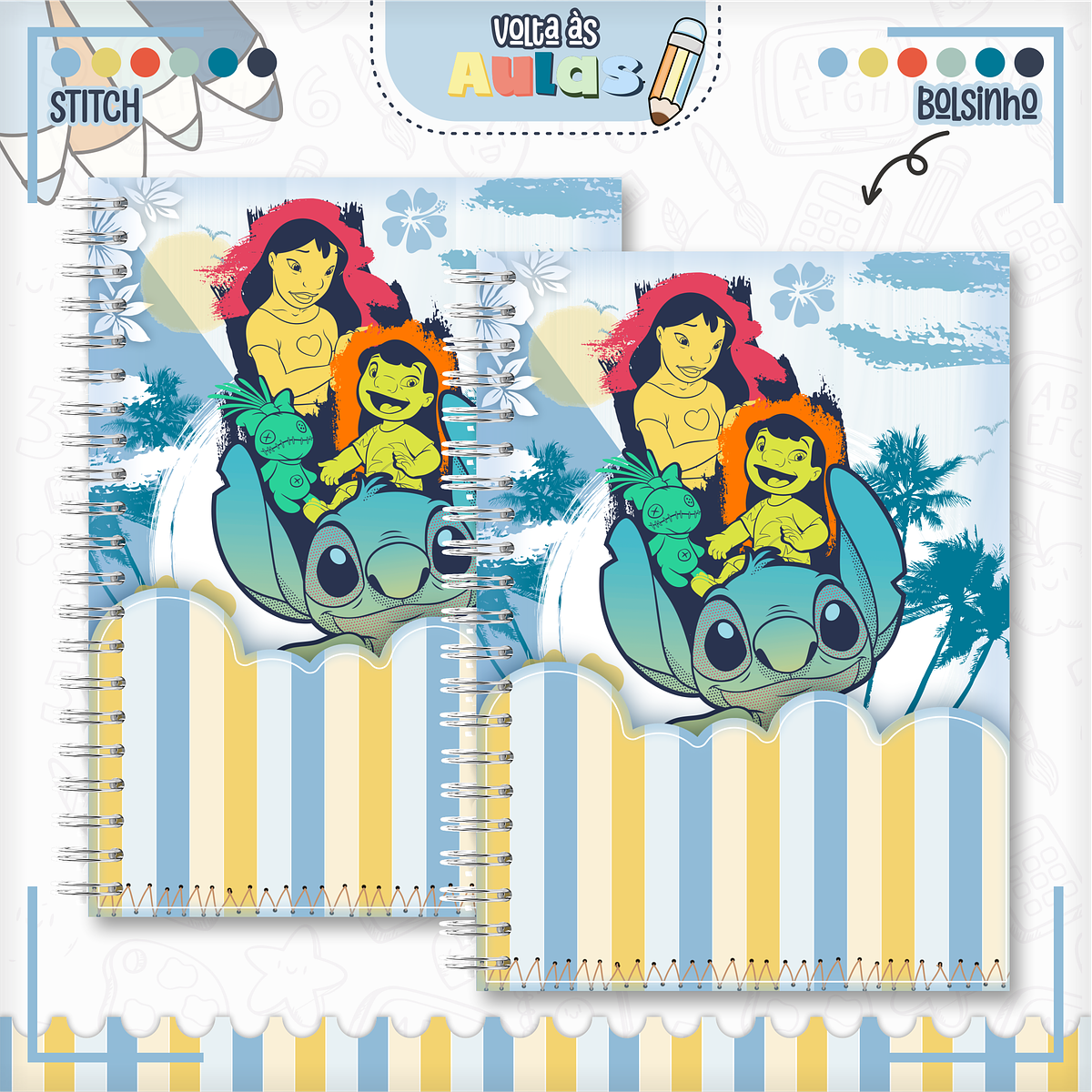 Combo Encadernação Stitch | Camila Tanaka Kit Digitais