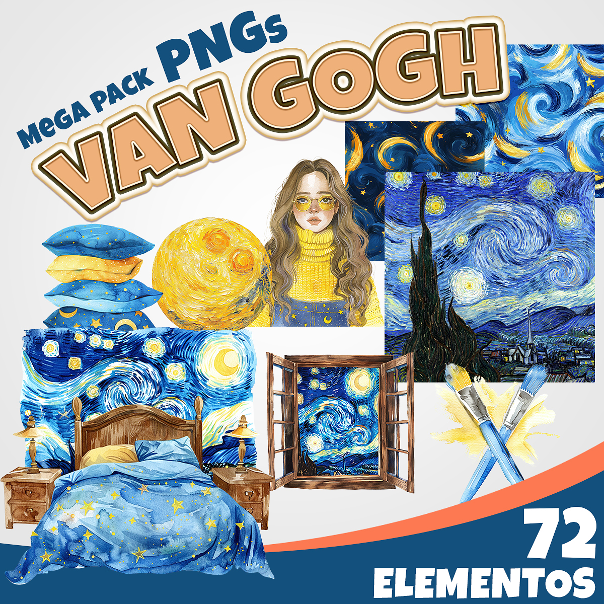 Kit Digital Van Gogh | Camila Tanaka Kit Digitais