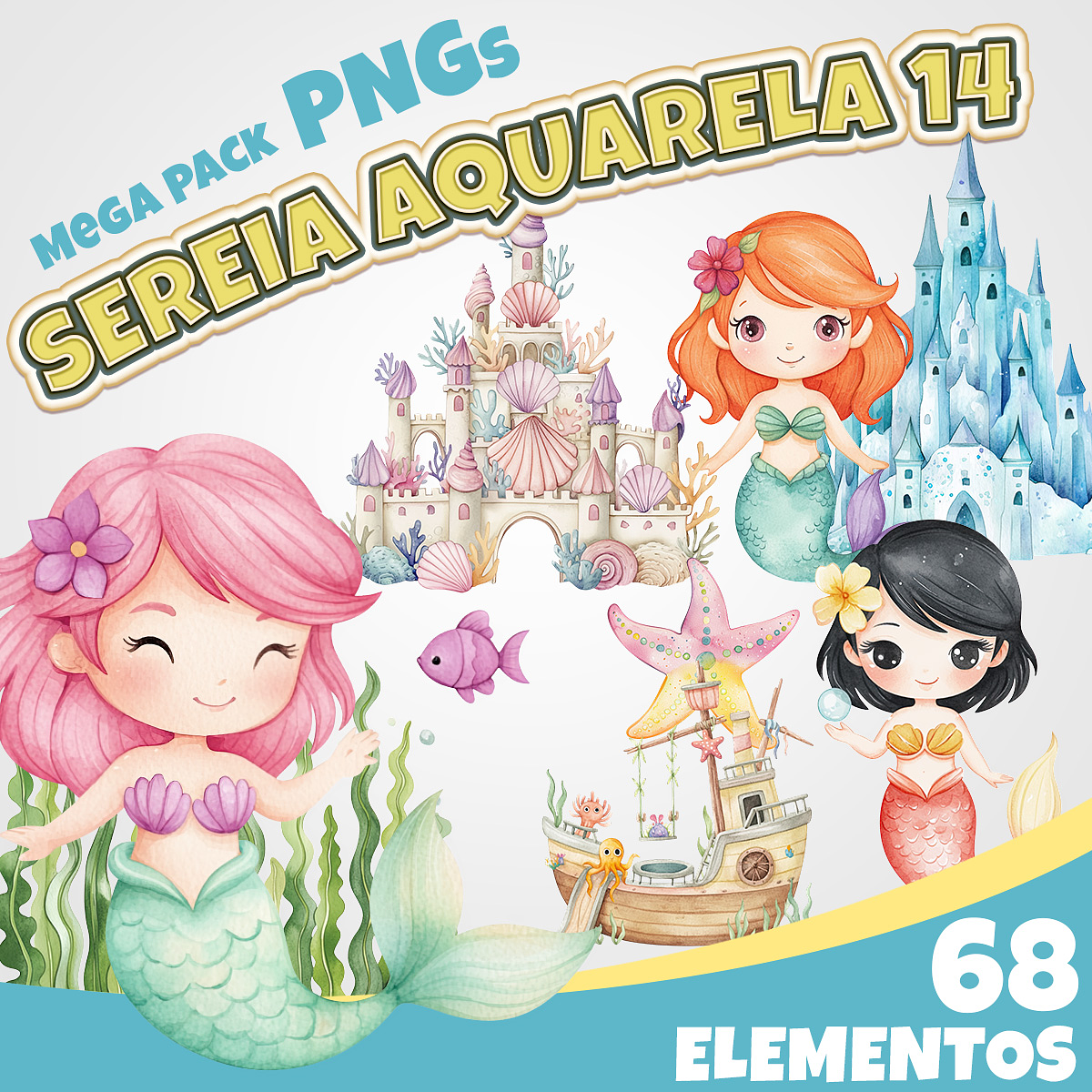 Kit Digital sereia 14 | Camila Tanaka Kit Digitais